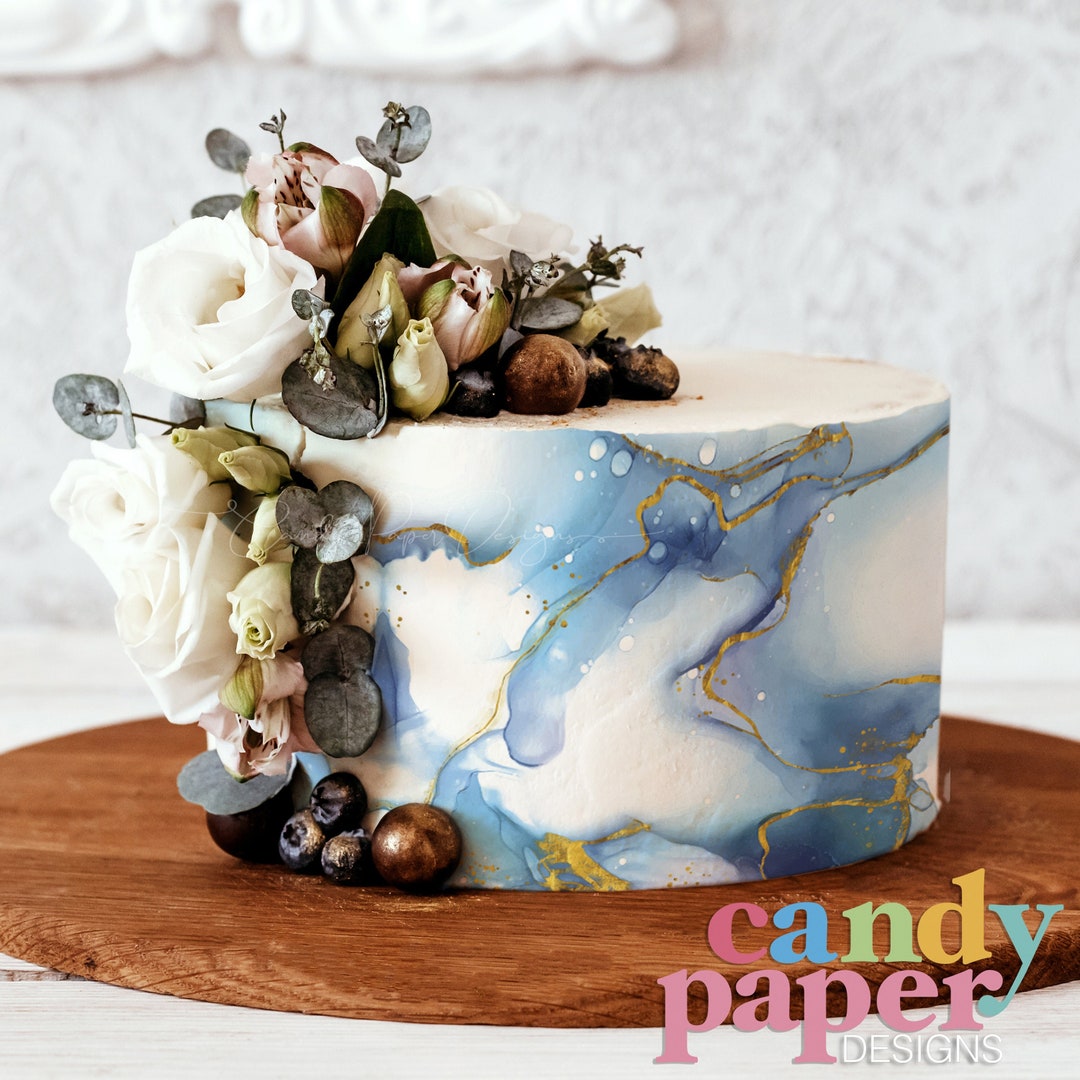 Marble Edible Cake Wrap, Edible Cake Topper, Edible Image, Custom ...