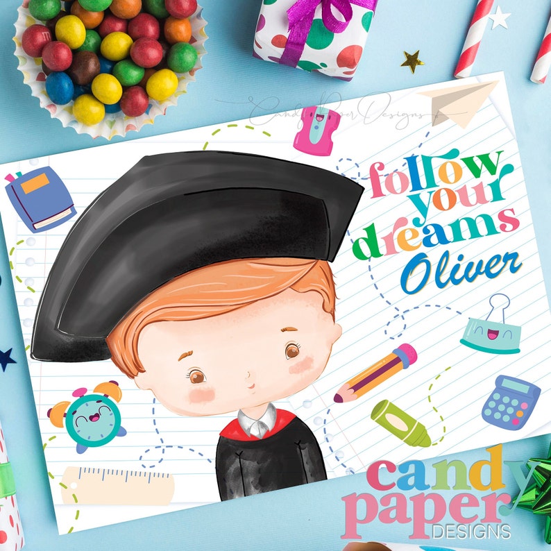 Graduation Edible Cake Toppers Custom Kids Graduation Edible - Etsy