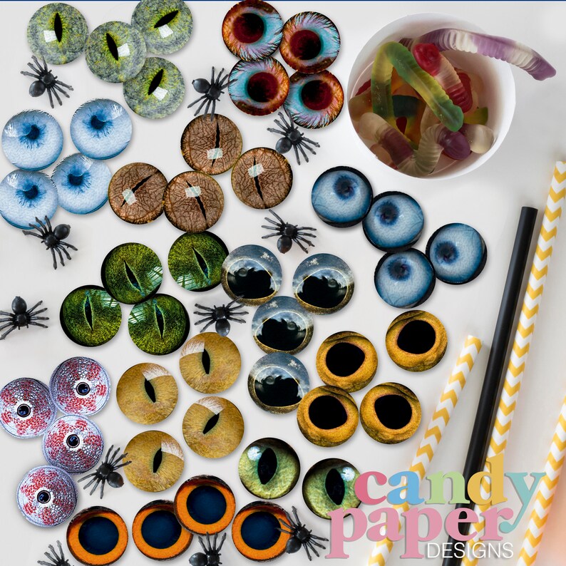 Edible Eyeballs 48 Eyes Edible Topper Halloween Sugar Eyes - Etsy
