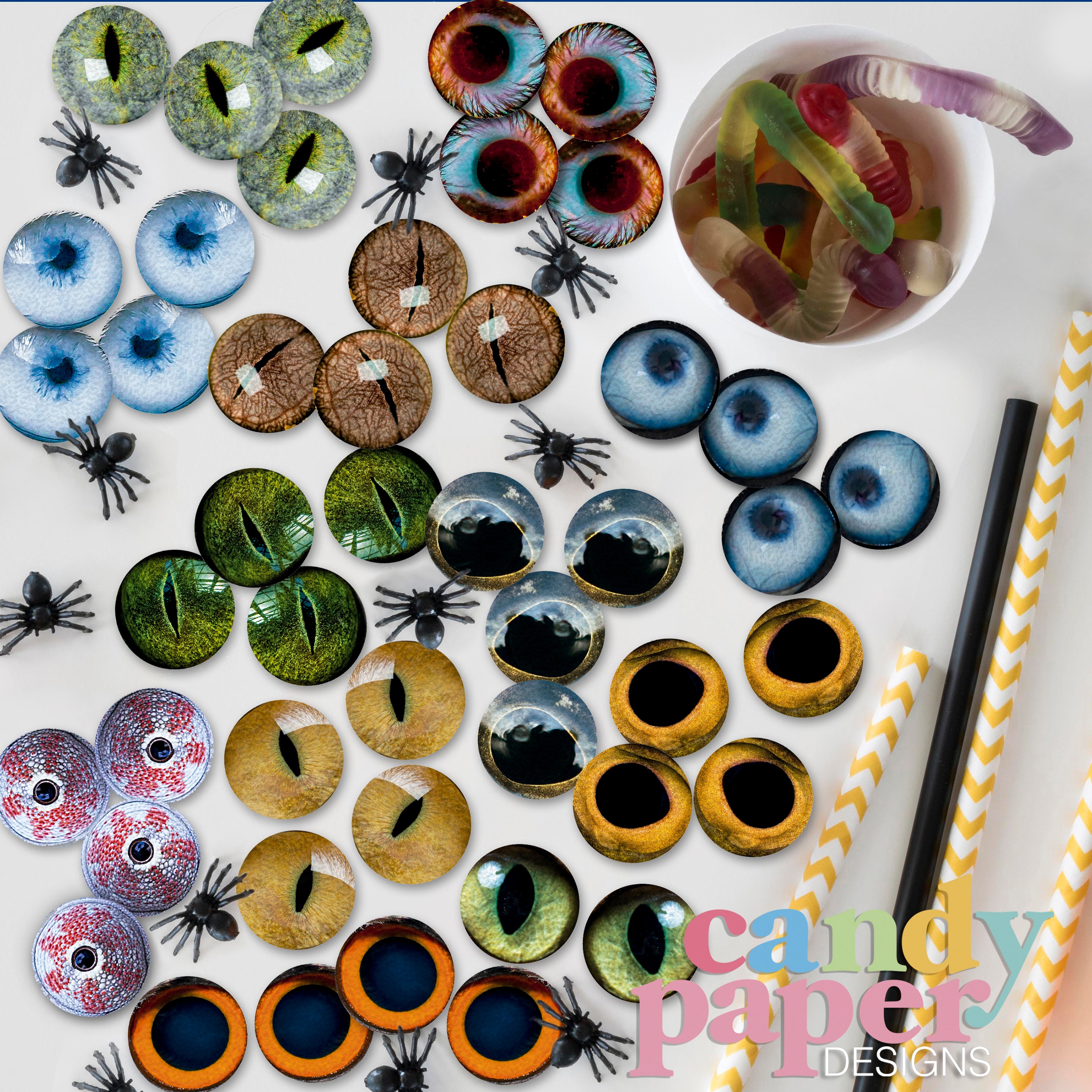 Edible Eyeballs 48 Eyes Edible Topper Halloween Sugar Eyes - Etsy