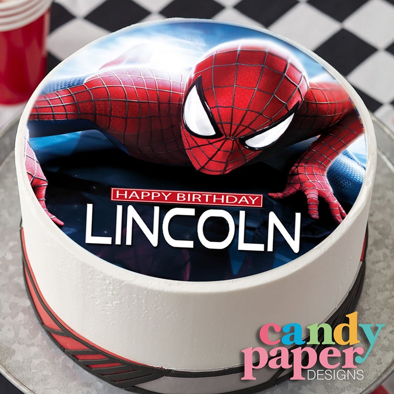 Spiderman Edible Cake Topper, Edible Cake Topper, Edible Image, Image ...