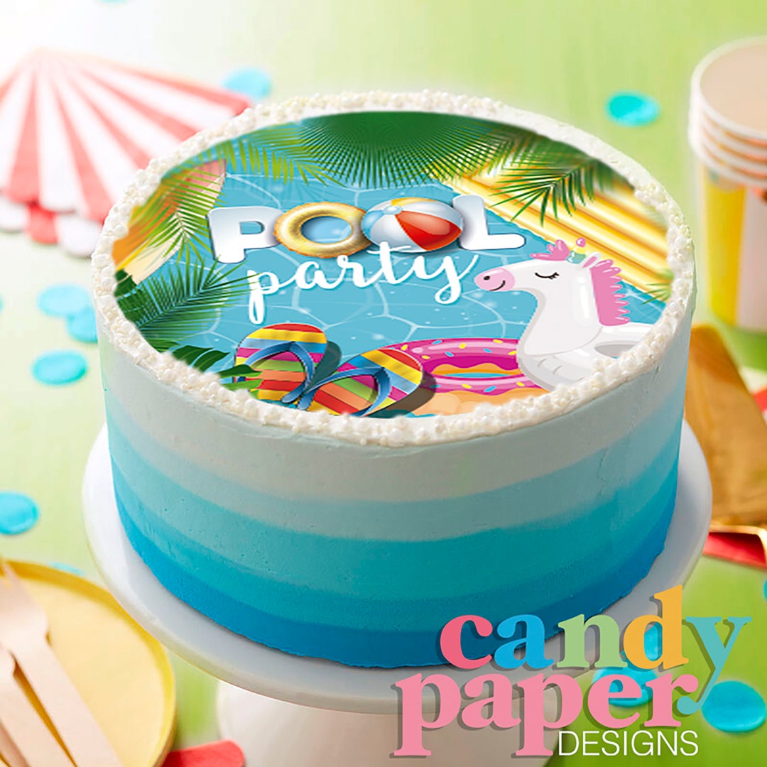 Pool Party Edible Cake Topper, Summer Edible Cake Topper, Edible Image ...