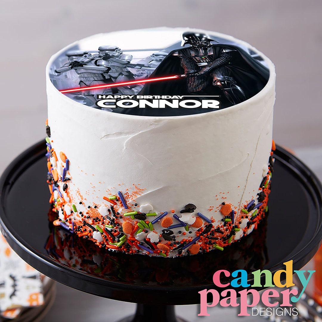 Star Wars Edible Cake Topper, Darth Vader Edible Topper, Edible Image ...