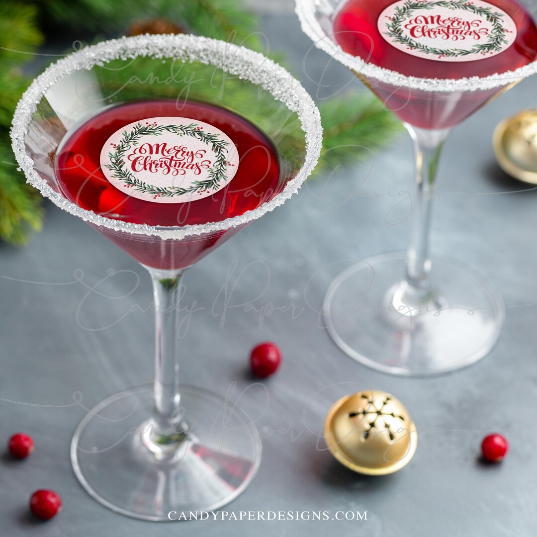 Merry Christmas Edible Wafer Drink Toppers, Holiday Party Decor - Etsy