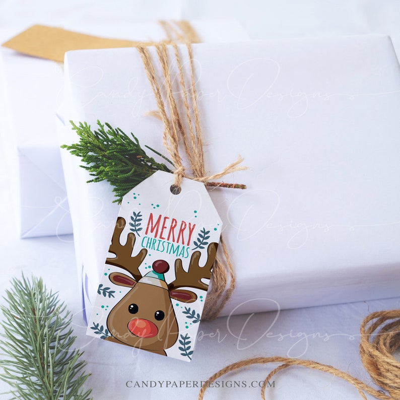 Printable Christmas Gift Tags, Christmas Animal Designs (digital ...