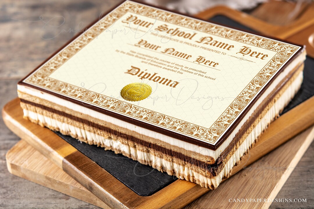 Custom 2023 Diploma Edible Cake Topper, High School or College ...