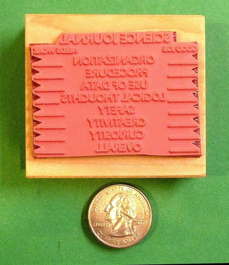 Science Journal - Wood Mounted Teacher's Rubber Stamp - Etsy