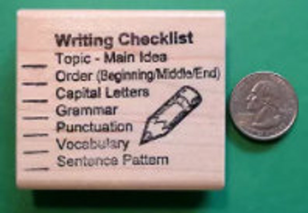 Writing Checklist/pencil Teacher's Writing Rubber Stamp - Etsy
