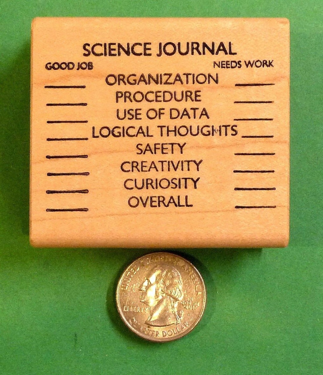 Science Journal - Wood Mounted Teacher's Rubber Stamp - Etsy