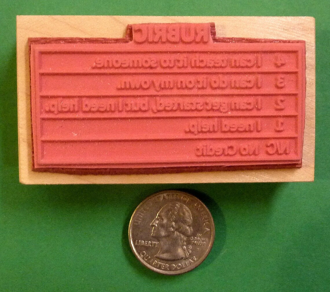 Proficiency Rubric 4321NC, Teacher's Wood Mounted Rubber Stamp - Etsy