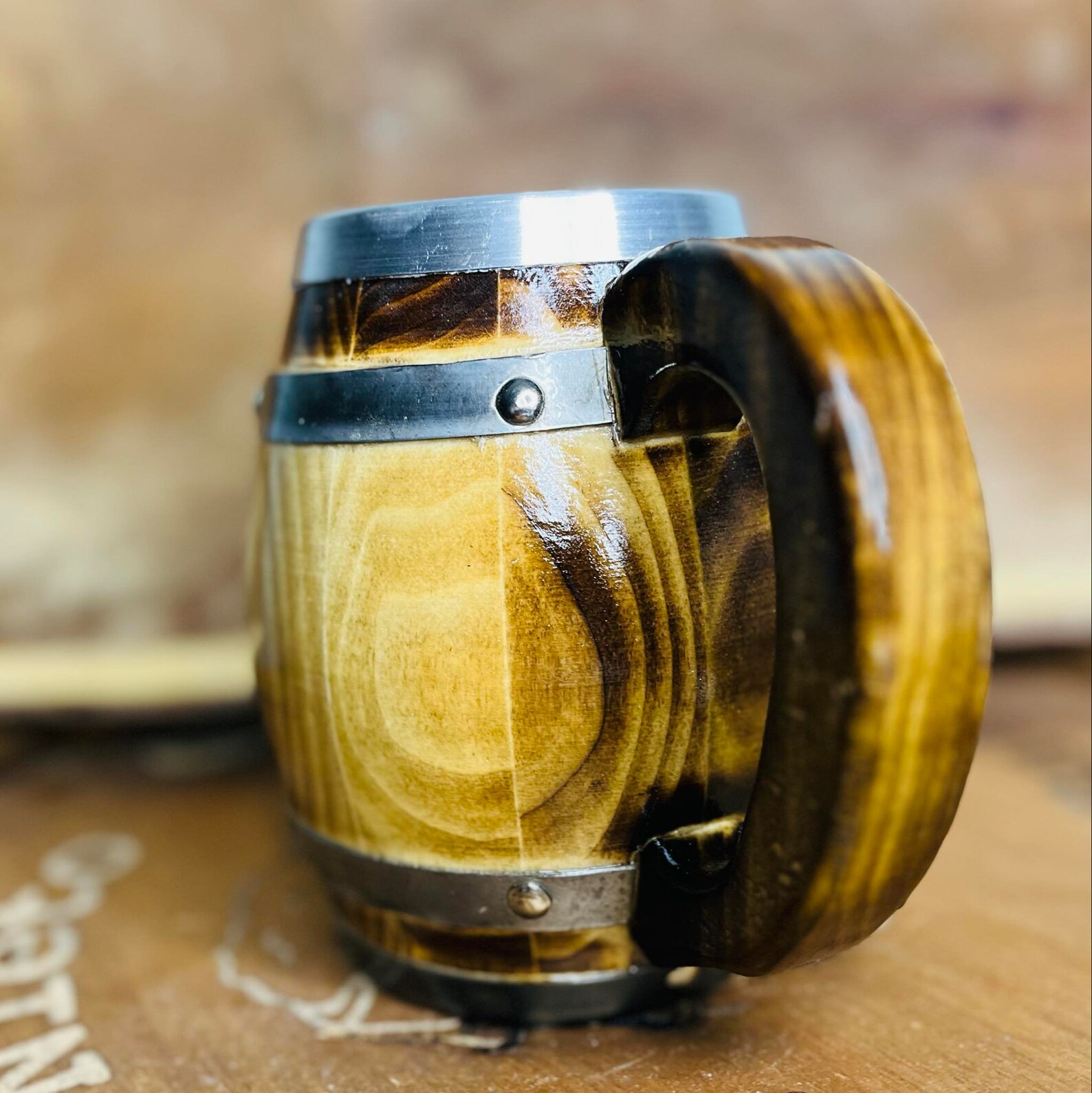 Barrel Mugs, Burned Barrel Mugs, Hand Made Barrel, - Etsy