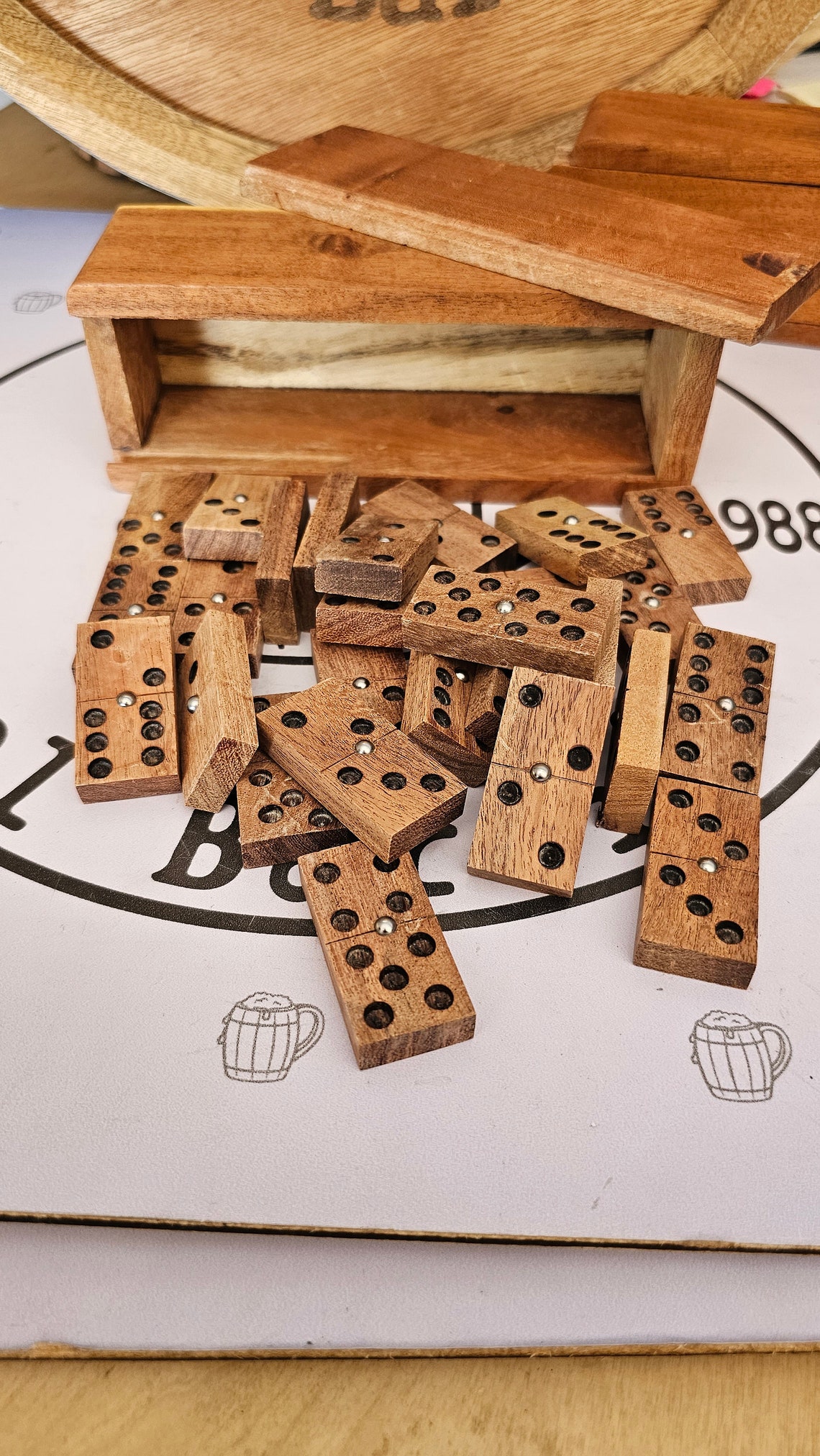 Wood Dominoes, Hand Made Dominoes, High Quality Wood, Engraved Gifts ...