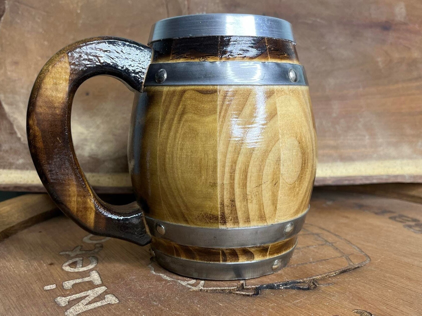 Barrel Mugs, Burned Barrel Mugs, Hand Made Barrel, - Etsy