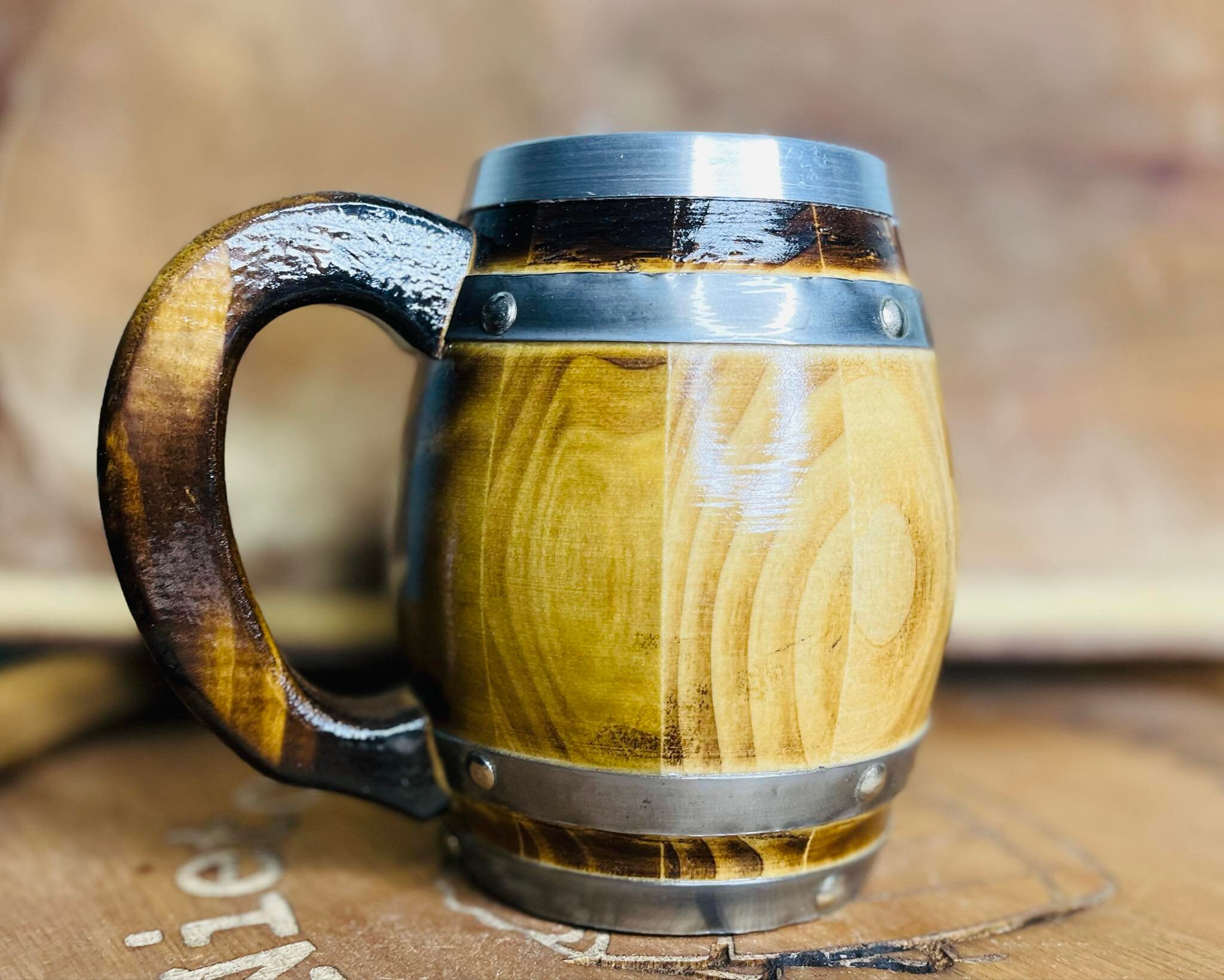 Barrel Mugs, Burned Barrel Mugs, Hand Made Barrel, - Etsy