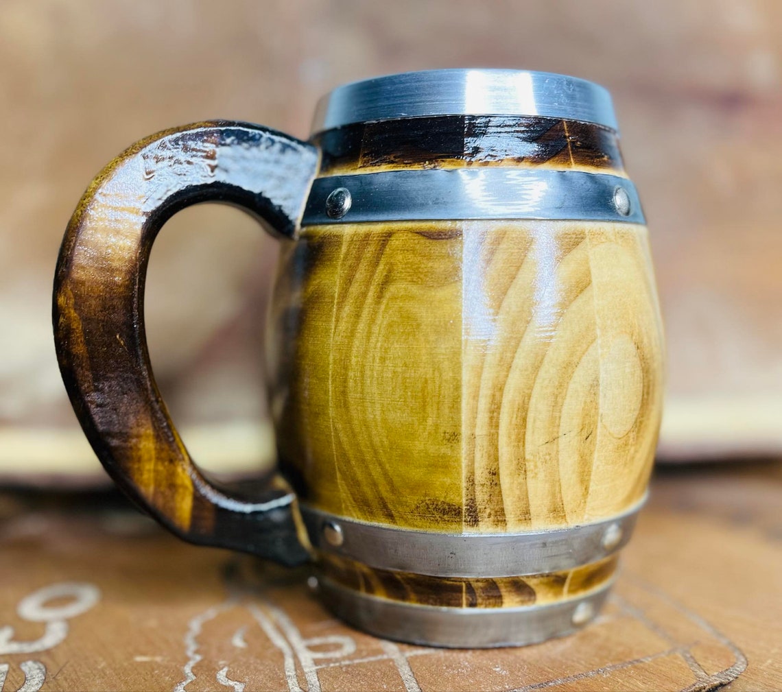 Barrel Mugs, Burned Barrel Mugs, Hand Made Barrel, - Etsy