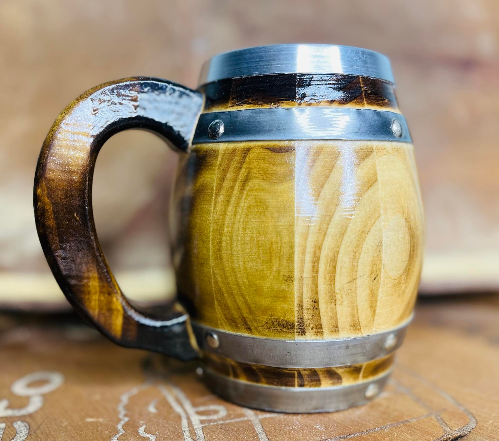 Barrel Mugs, Burned Barrel Mugs, Hand Made Barrel, - Etsy