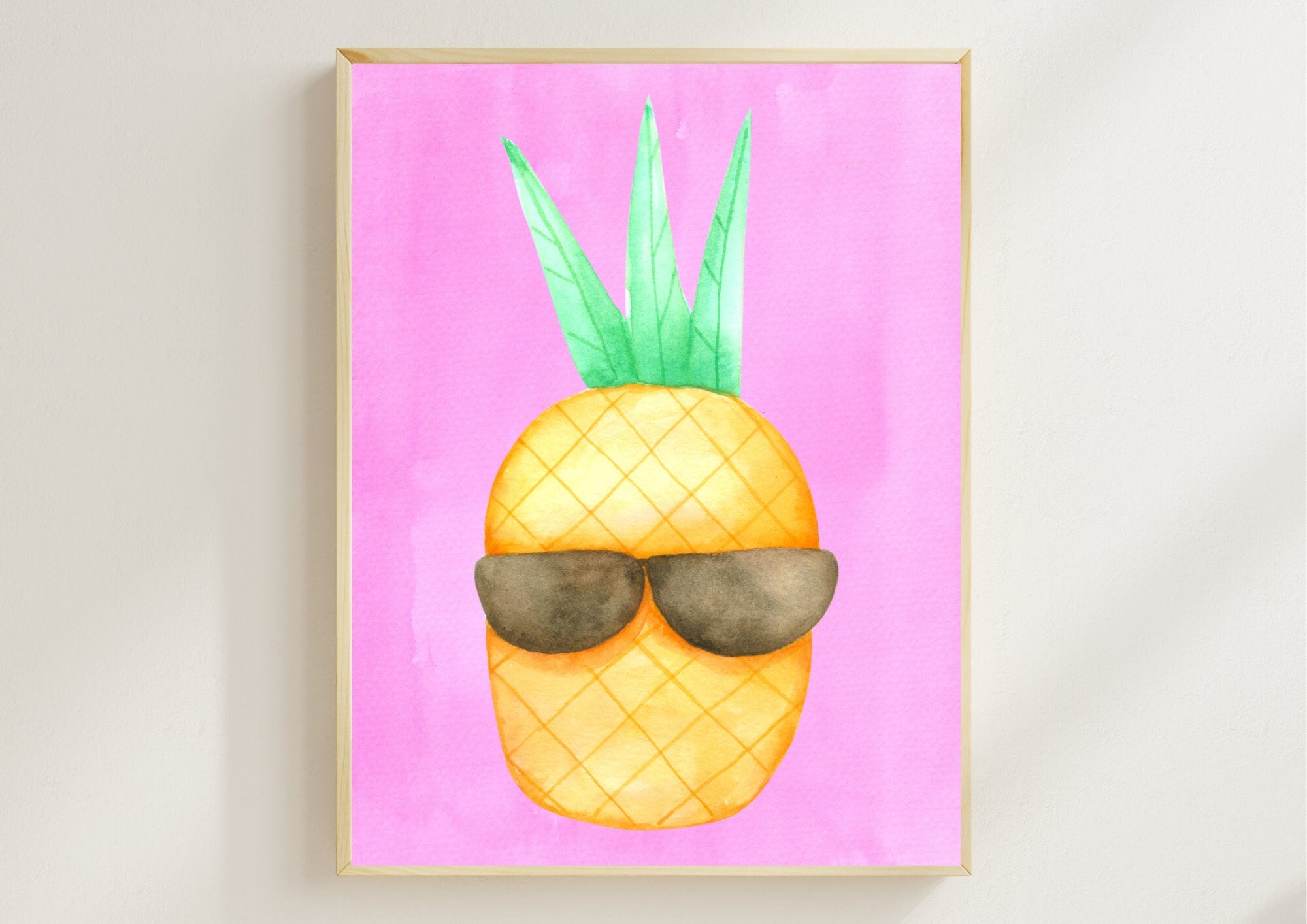 Pineapple Print | Summer Poster | Tropical Nursery Art | Watercolor ...
