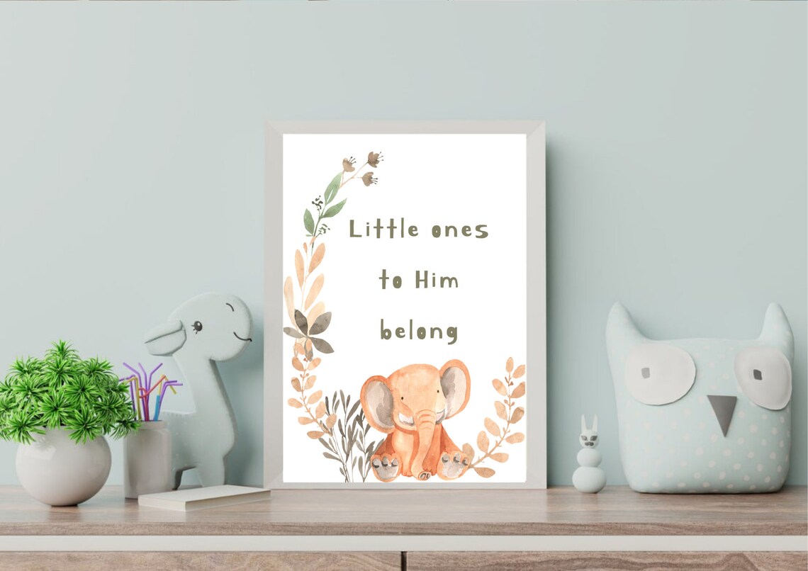 Christian Kids Bible Verse Posters Quotes Faith Religious Baby Gift ...