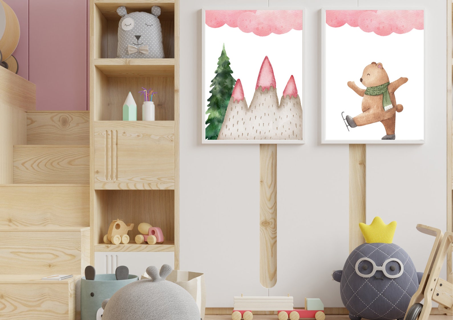 Woodland Nursery Art Baby Animal Prints Watercolor - Etsy