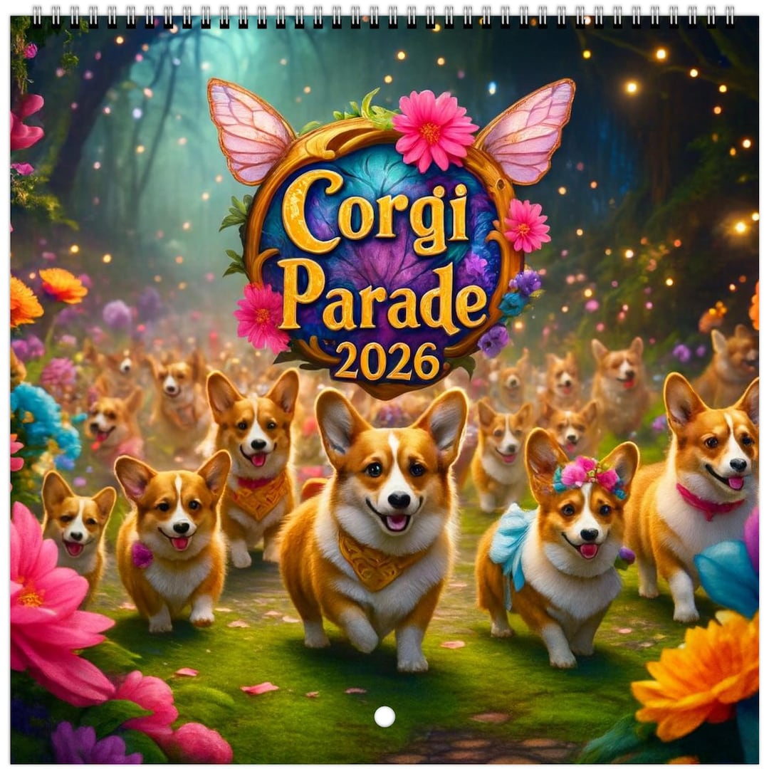 Calendrier 2026 du défilé Corgi| Corgis fantastiques et fées | Art ...