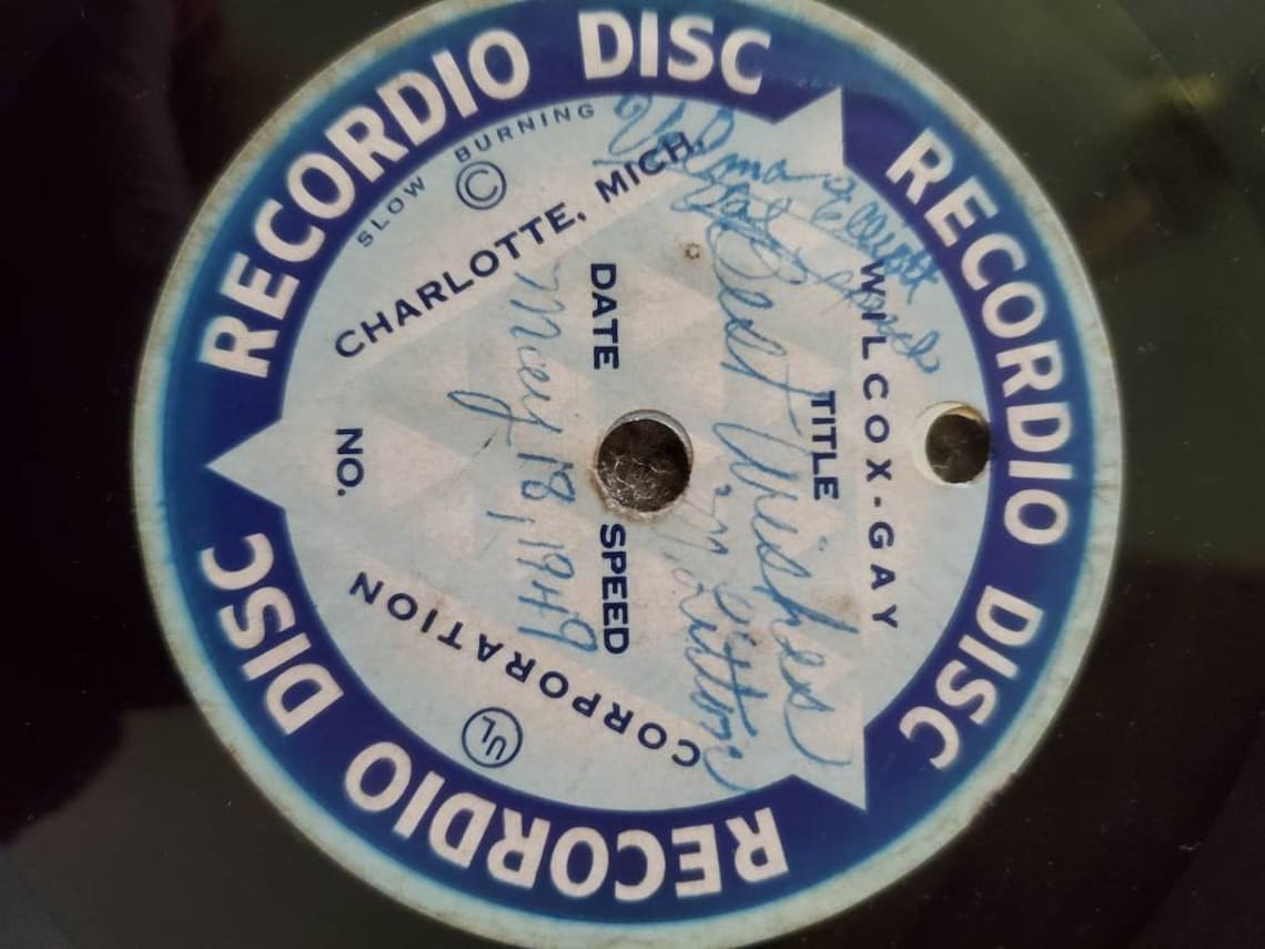 Recordio Disc Wilcox-gay Recordable Disc May 18 1949 | Etsy