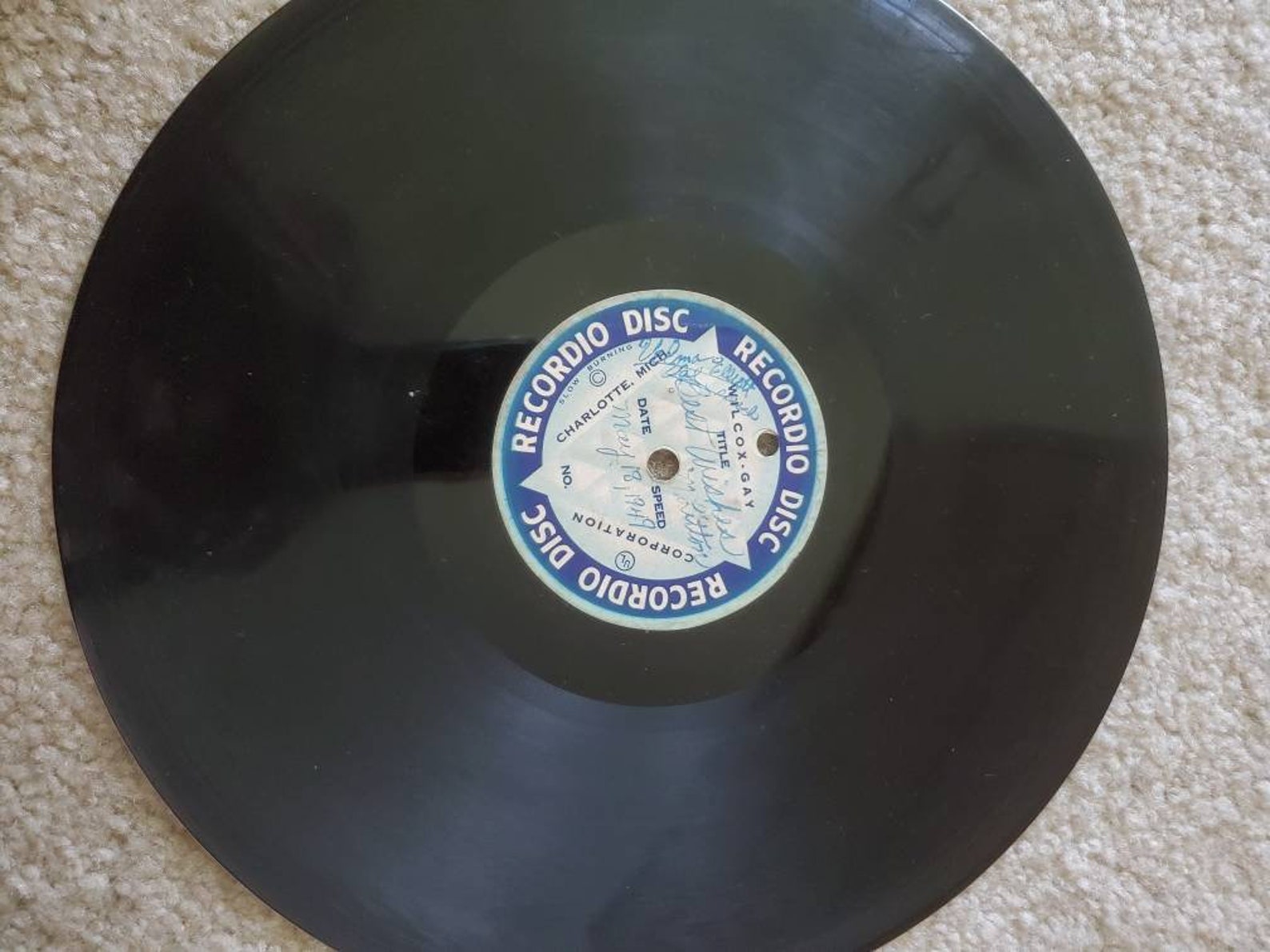 Recordio Disc Wilcox-gay Recordable Disc May 18 1949 | Etsy