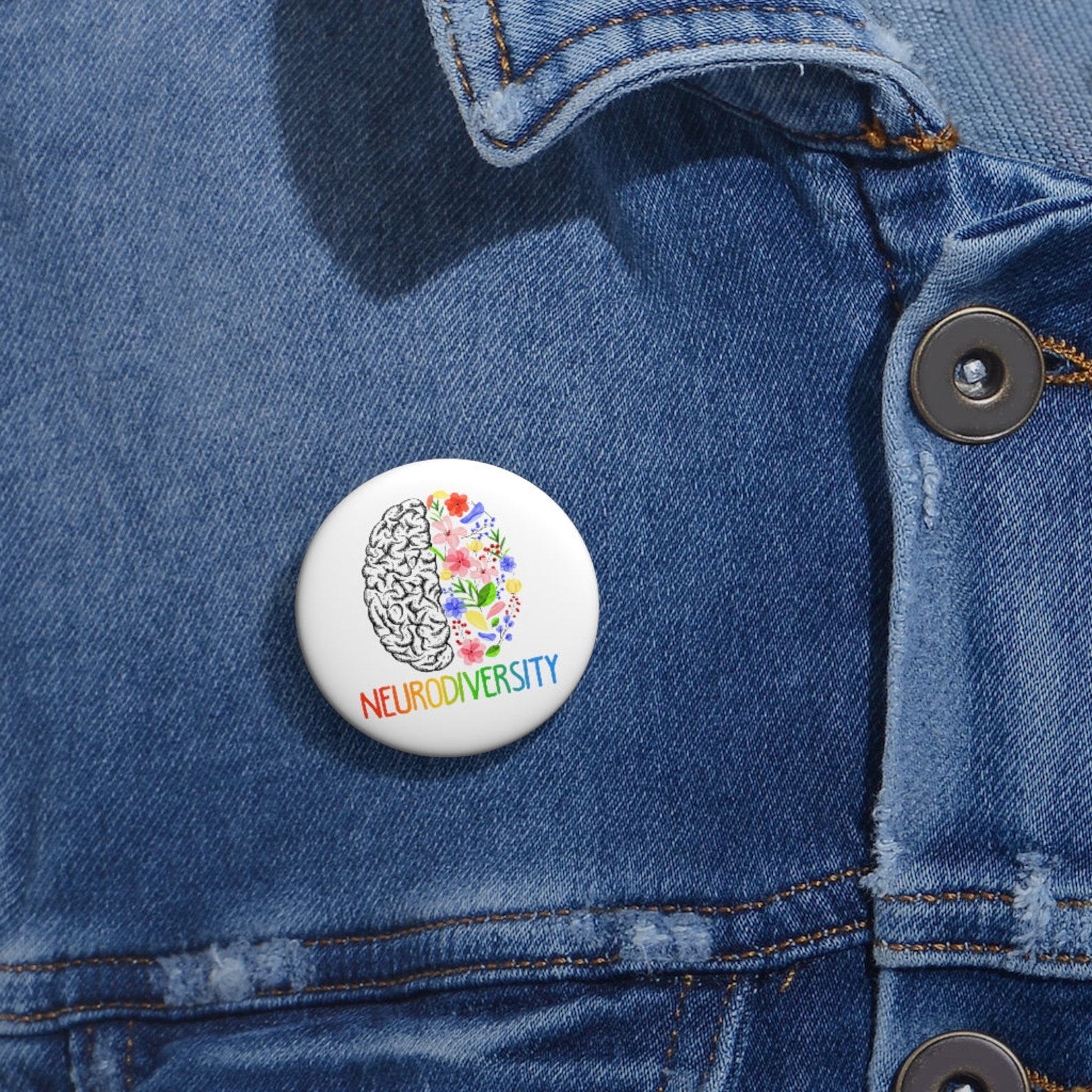 Neurodiversity Awareness Button Pin Mental Health Adhd - Etsy