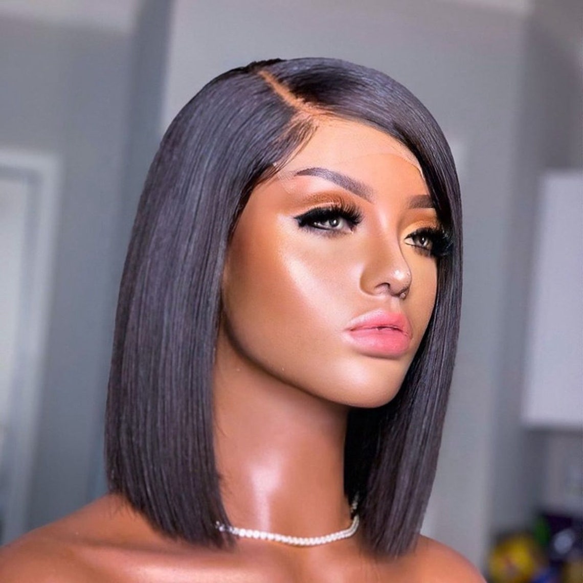 Brazilian Human Hair 10inch Bob Lace Wig Etsy