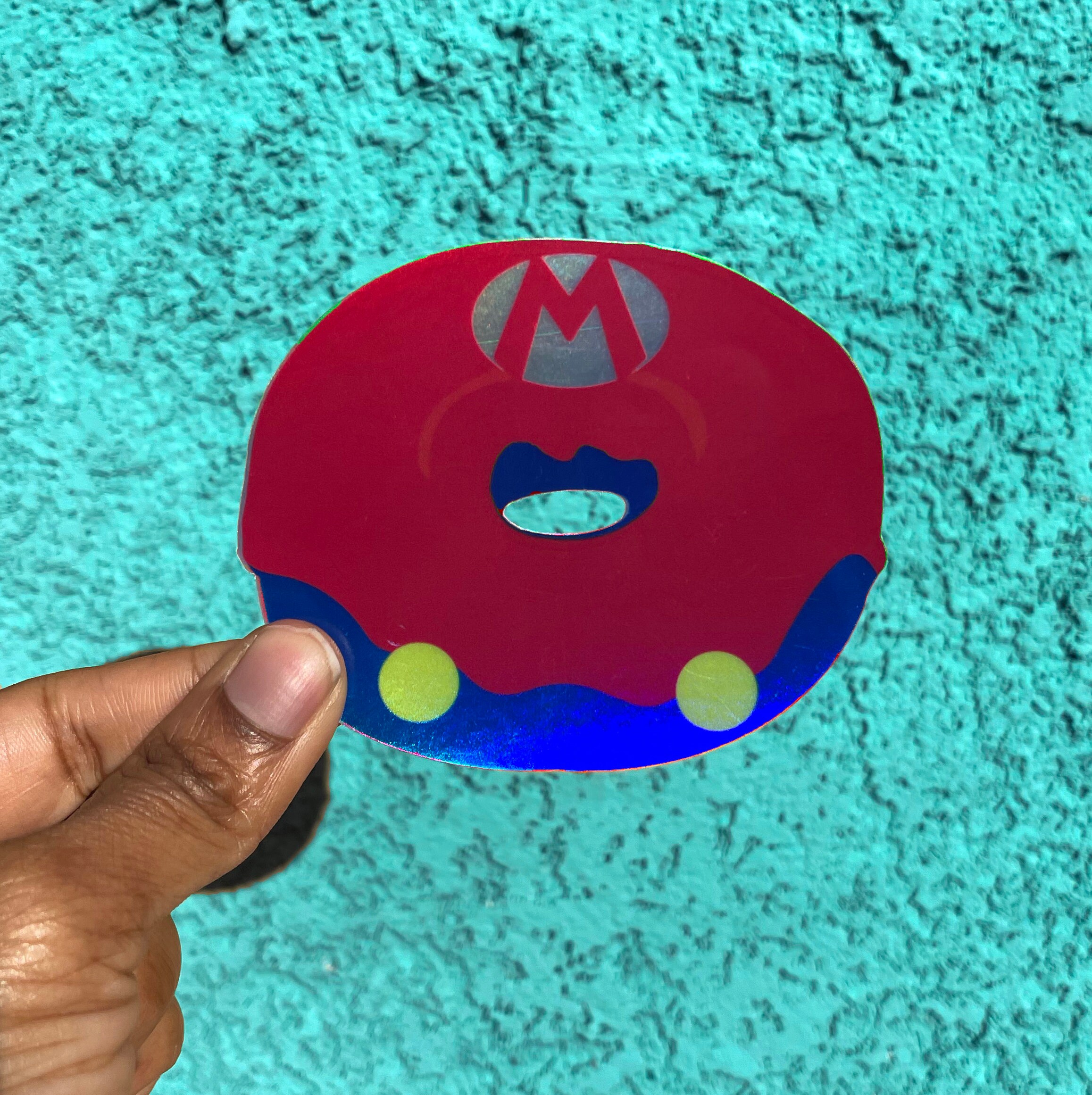 Super Mario Donut Sticker: Holographic Vinyl Decal - Etsy