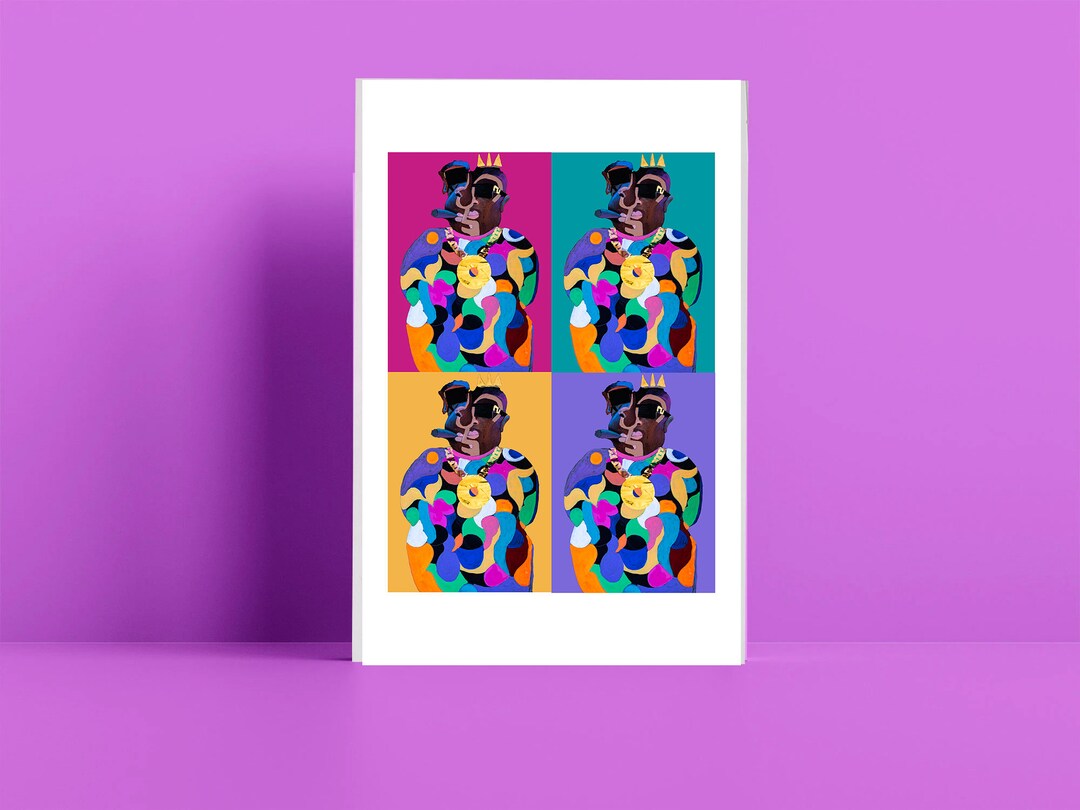 Biggie Smalls Wall Art Pop Art Notorious B.I.G. Hip Hop Wall Decor Warhol Inspired Art Custom ...