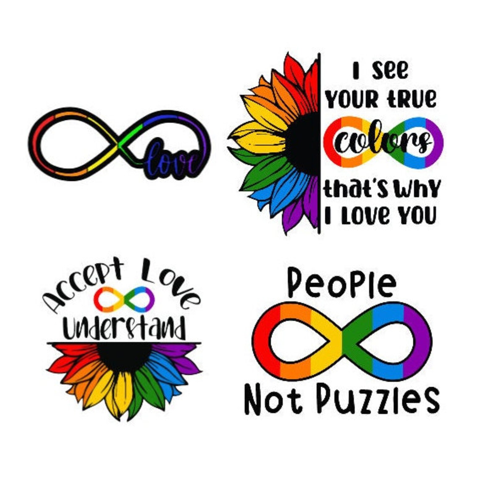 Neurodiversity Autism People Not Puzzles Acceptance Not - Etsy