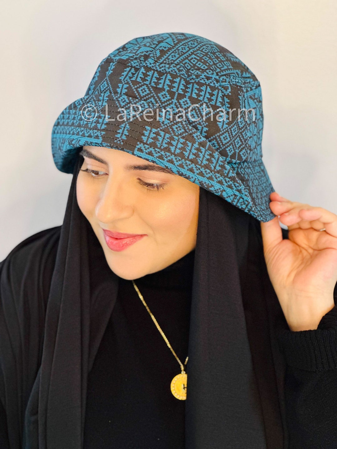 Palestine Road of Stars | Blue/black | Bucket Hat Hijab | Free ...