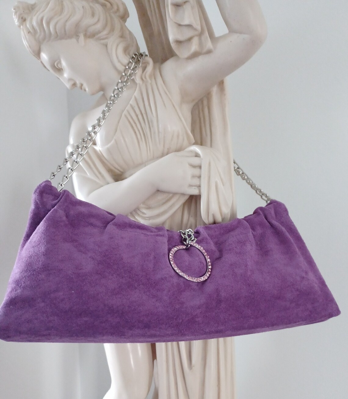 ADELE , Haute Couture, Luxury Purple Leather Luxury Designer Handbag ...