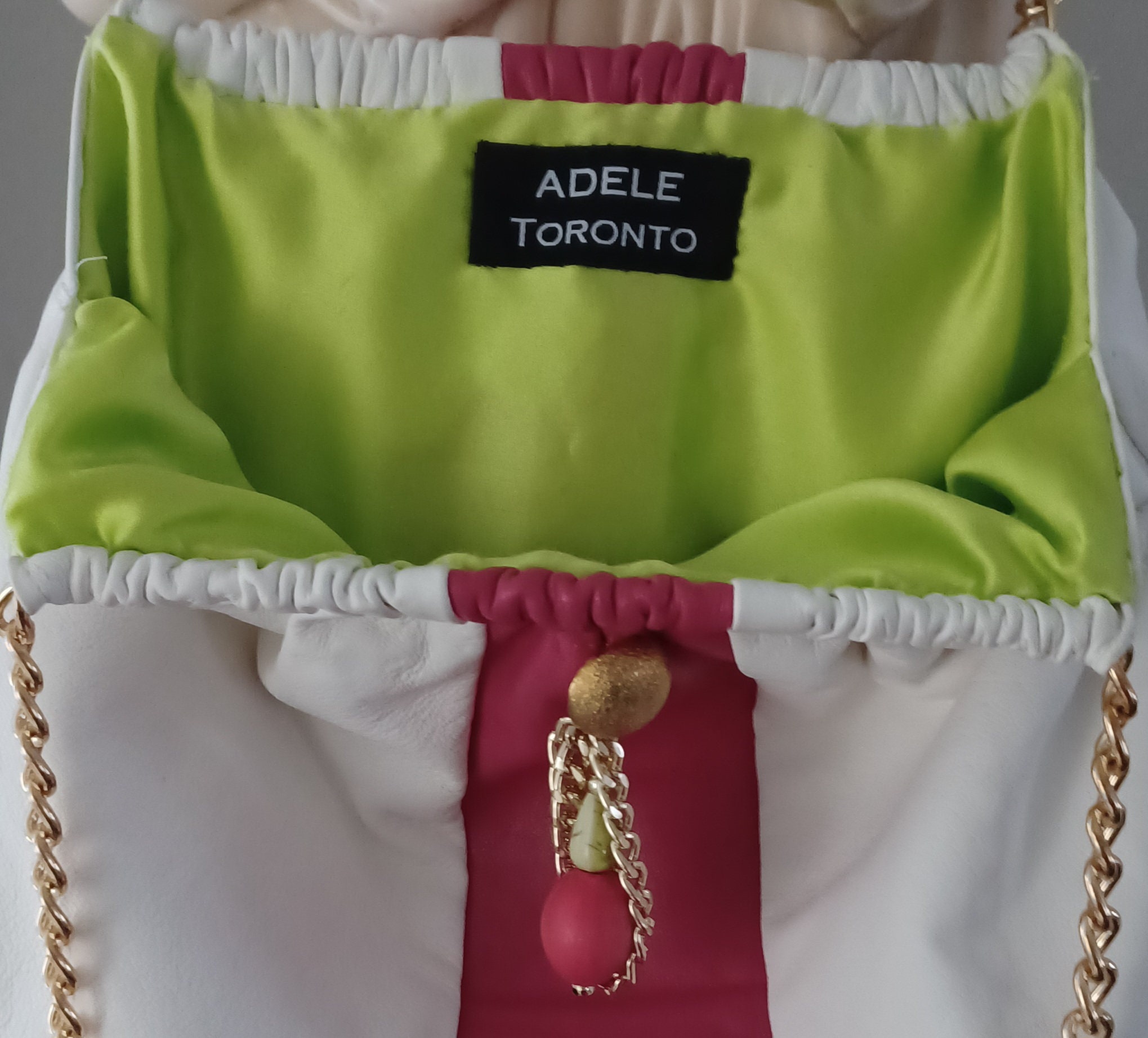 ADELE Haute Couture Luxury White and Pink Leather Designer - Etsy