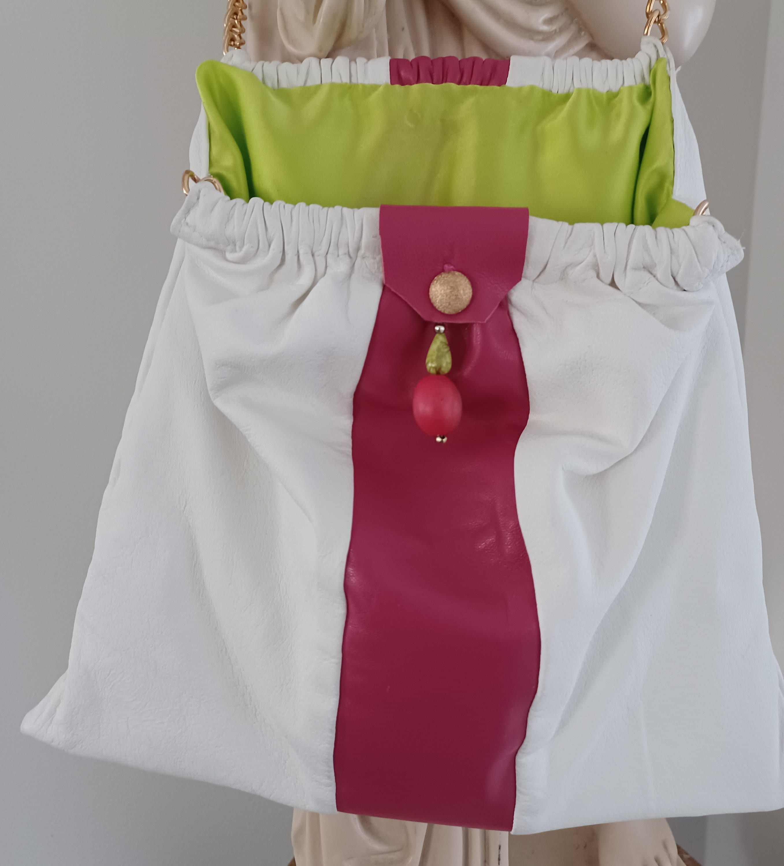 ADELE Haute Couture Luxury White and Pink Leather Designer - Etsy