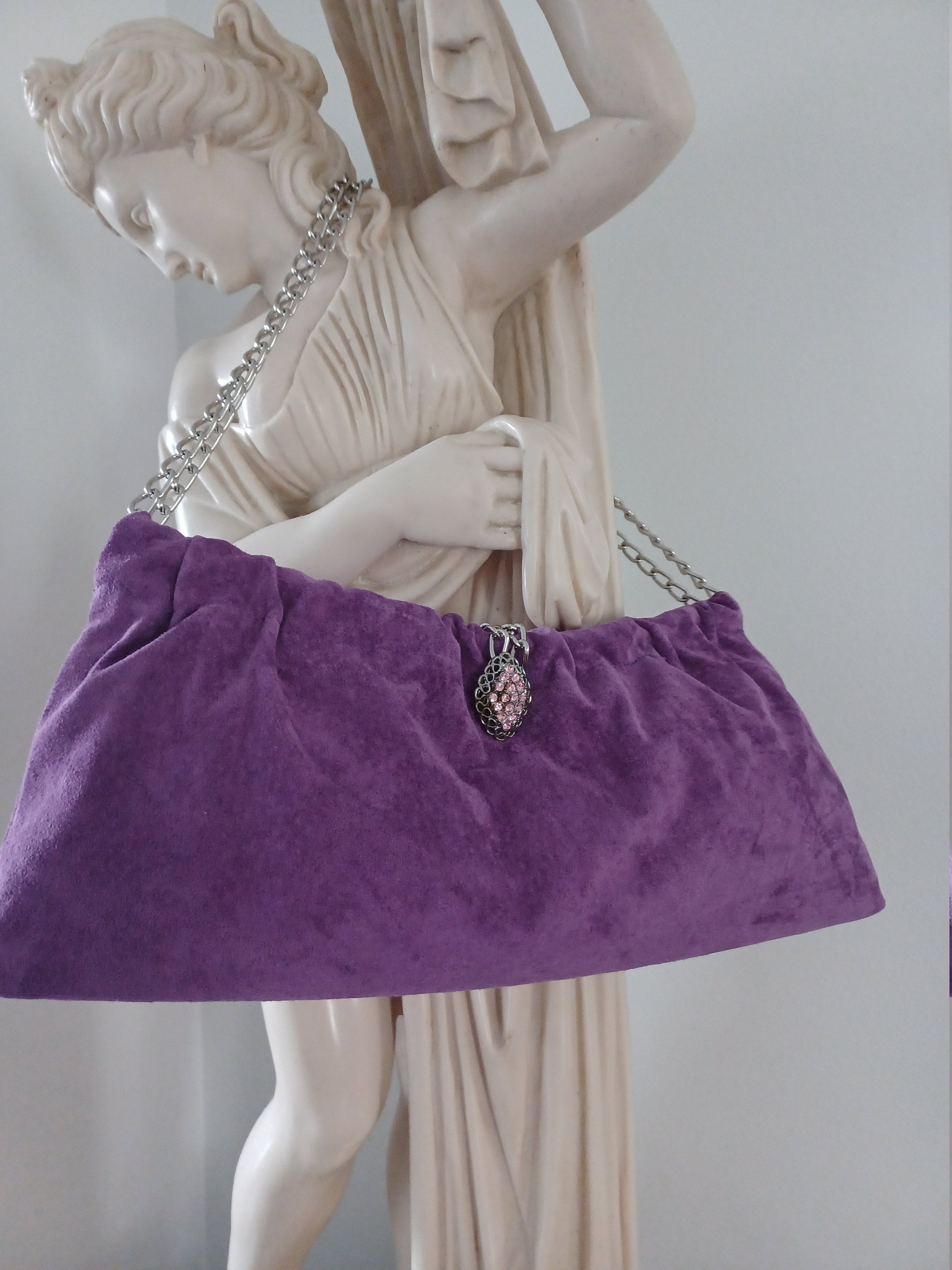 ADELE , Haute Couture, Luxury Purple Leather Luxury Designer Handbag ...