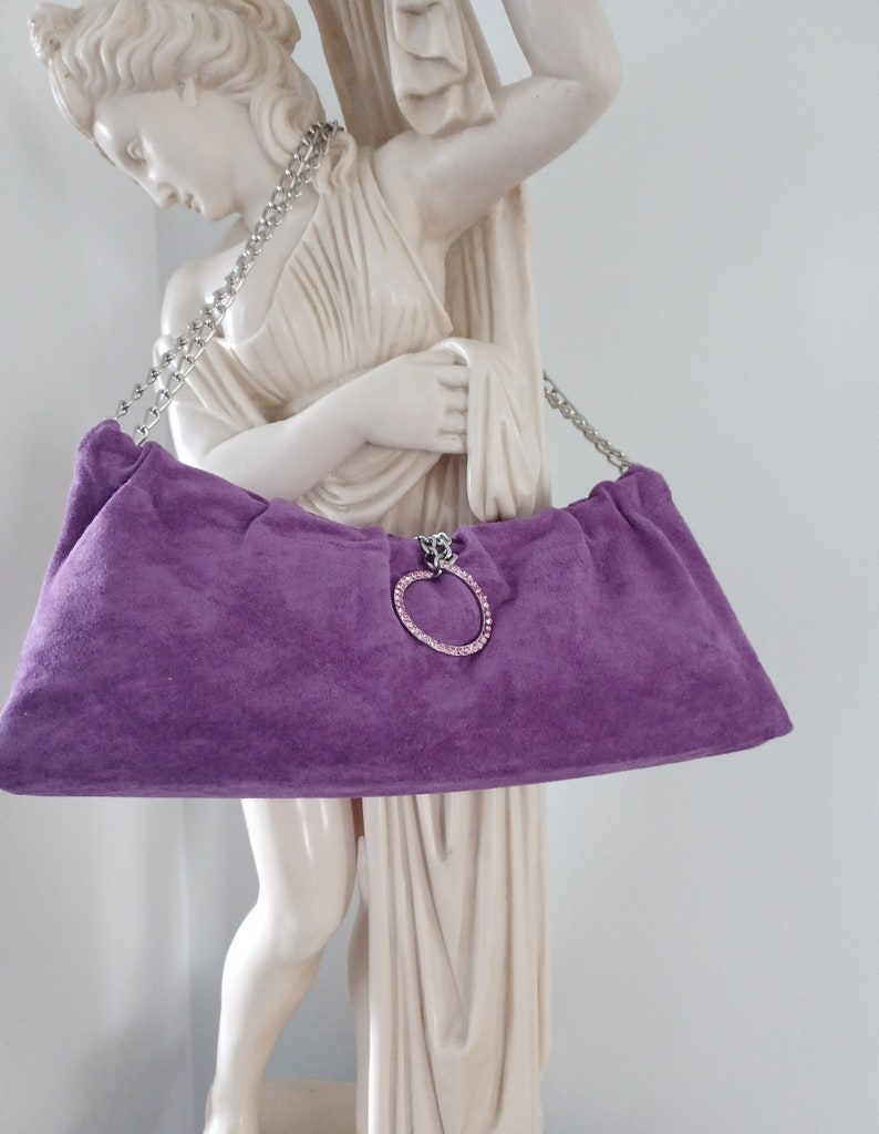 ADELE , Haute Couture, Luxury Purple Leather Luxury Designer Handbag ...