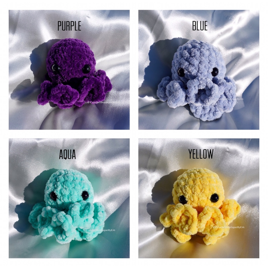 Velvet Fluffy Mini Amigurumi Crochet Octopus Toy Plushie - Etsy