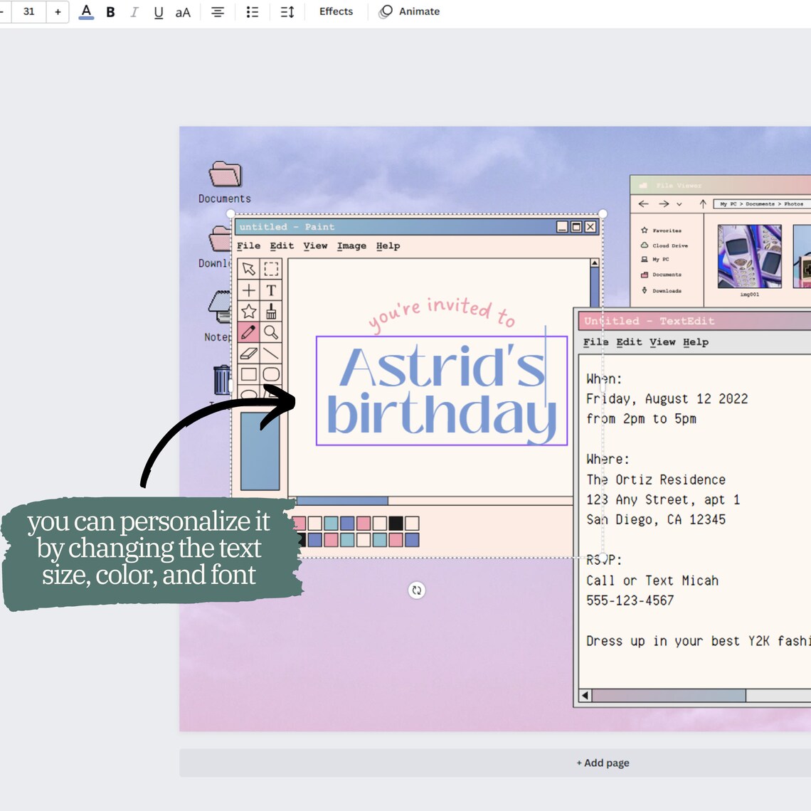 Y2K Windows Birthday Invitation Retro Birthday Invite - Etsy