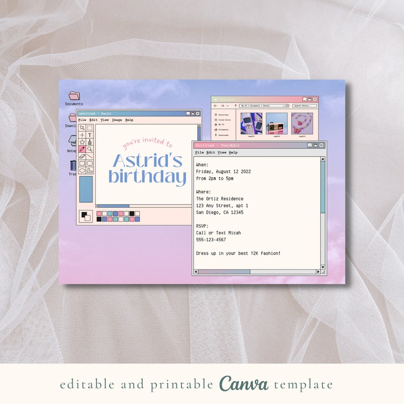 Y2K Windows Birthday Invitation Retro Birthday Invite - Etsy