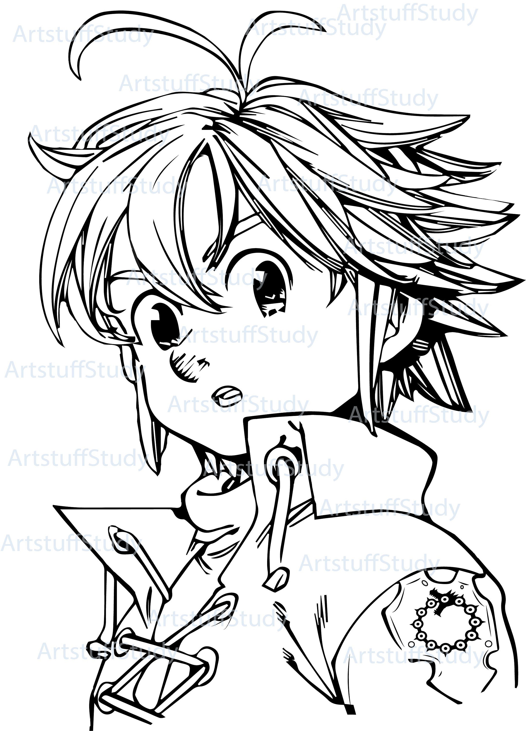 Anime svg nanatsu no taizai Meliodas svg Meliodas Siete | Etsy