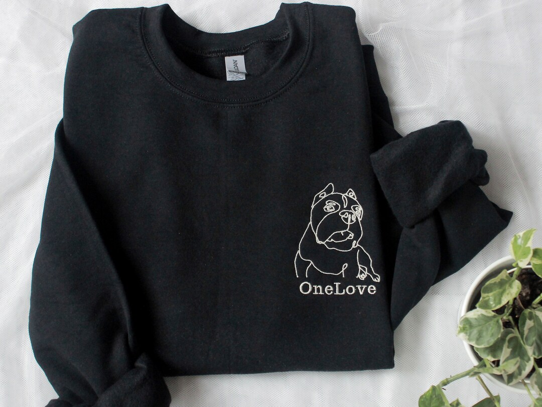Personalized Embroidered Dog Face Sweatshirt, Custom Pet Sweater Using ...