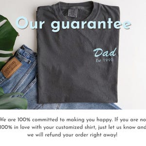 Dad Established Embroidered Comfort Colors T-shirt, Fathers Day Shirt ...