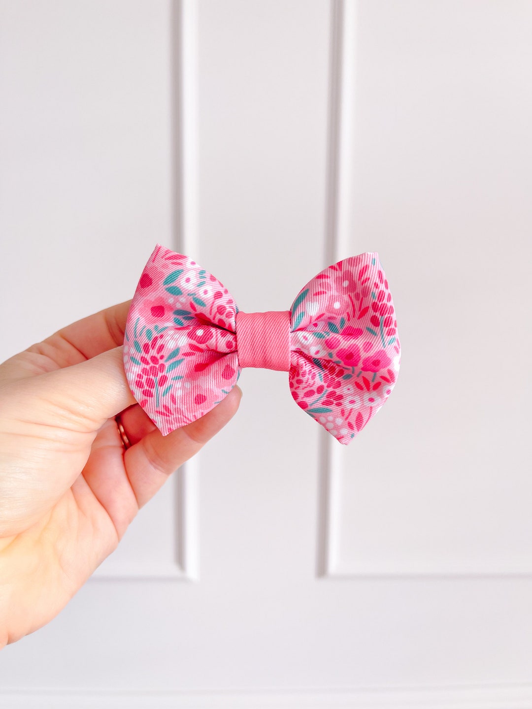 Dog Collar Bow Tie in Wyld Cub Design 'notting Hill Rose' - Etsy
