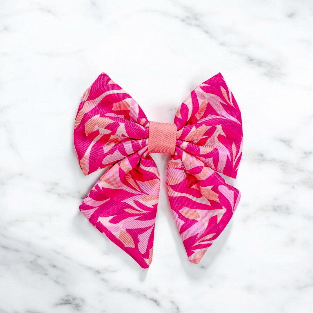 Dog Sailor Bow Tie in Pink, Orange, Coral | Wyld Cub Kew Honeysuckle ...