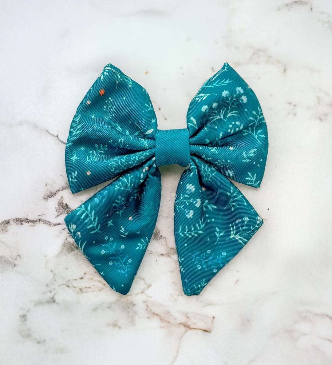 Dog Sailor Bow Tie in Green, Teal, Floral | Wyld Cub Chiswick Alpine ...