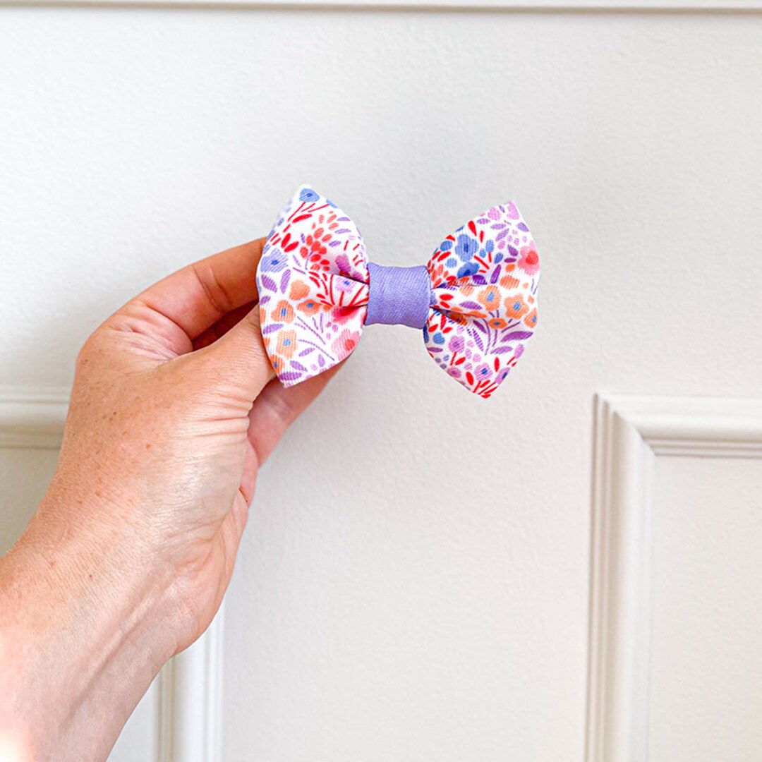 Dog Collar Bow Tie in Wyld Cub Design 'notting Hill Lilac' - Etsy
