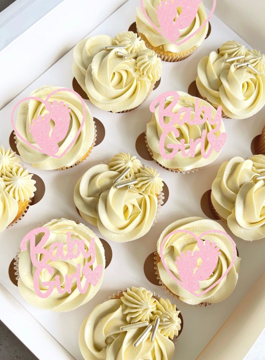 Baby Girl Cupcake Toppers, Baby Shower Cupcake Toppers, New Baby - Etsy UK