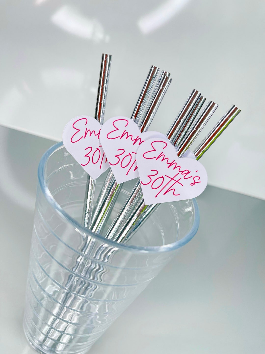 Personalised Birthday Straws, Party Straws, 21st, 30th, 50th - Etsy UK