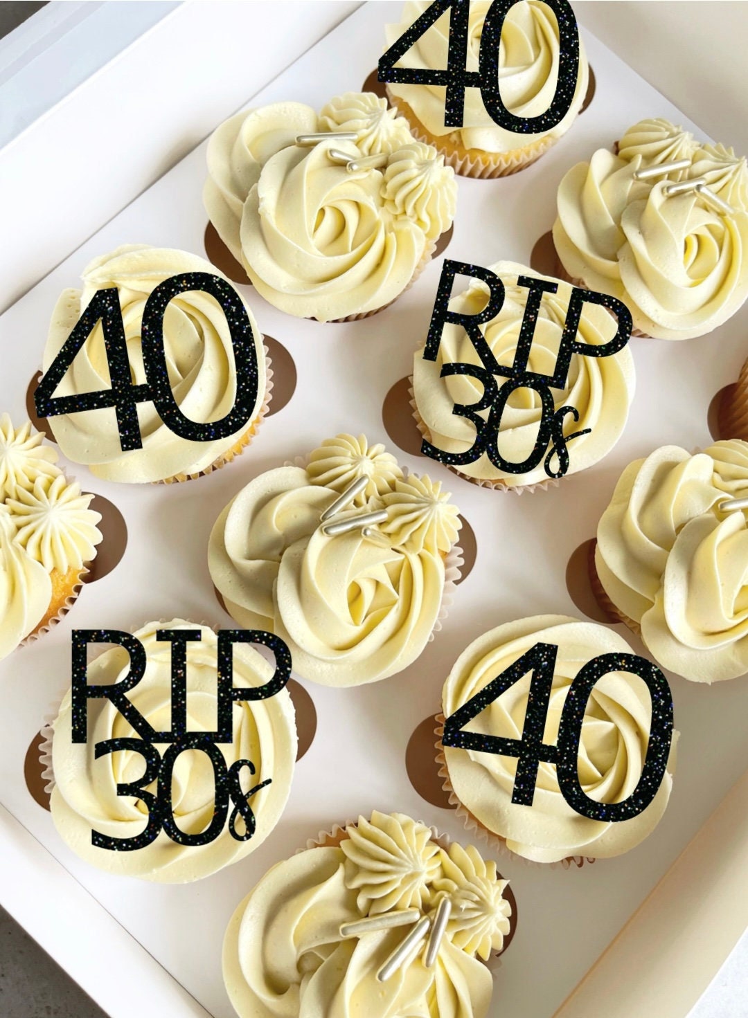 RIP 30s Cupcake Toppers, 40th Birthday Cake Toppers, Happy Birthday - Etsy